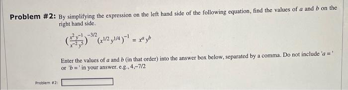 Solved Problem \#1: By simplifying the given expression on | Chegg.com