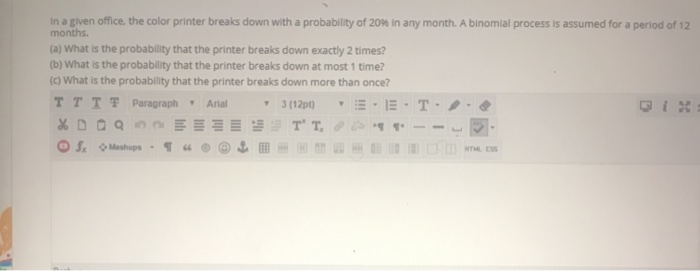 Solved In a given office, the color printer breaks down with | Chegg.com