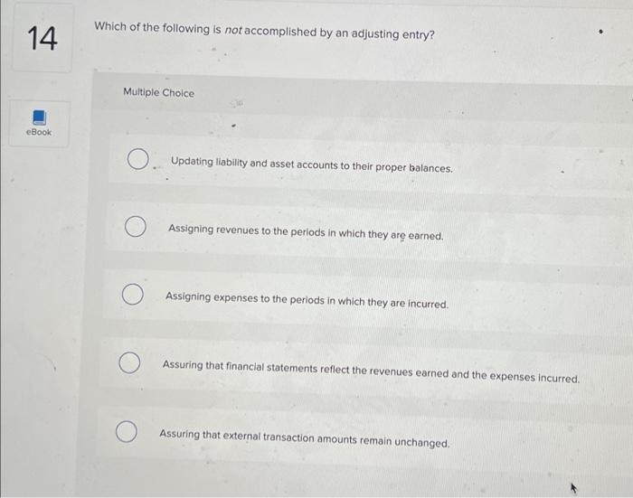 Solved Which of the following is not accomplished by an | Chegg.com