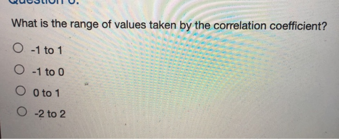 Solved What is the range of values taken by the correlation | Chegg.com