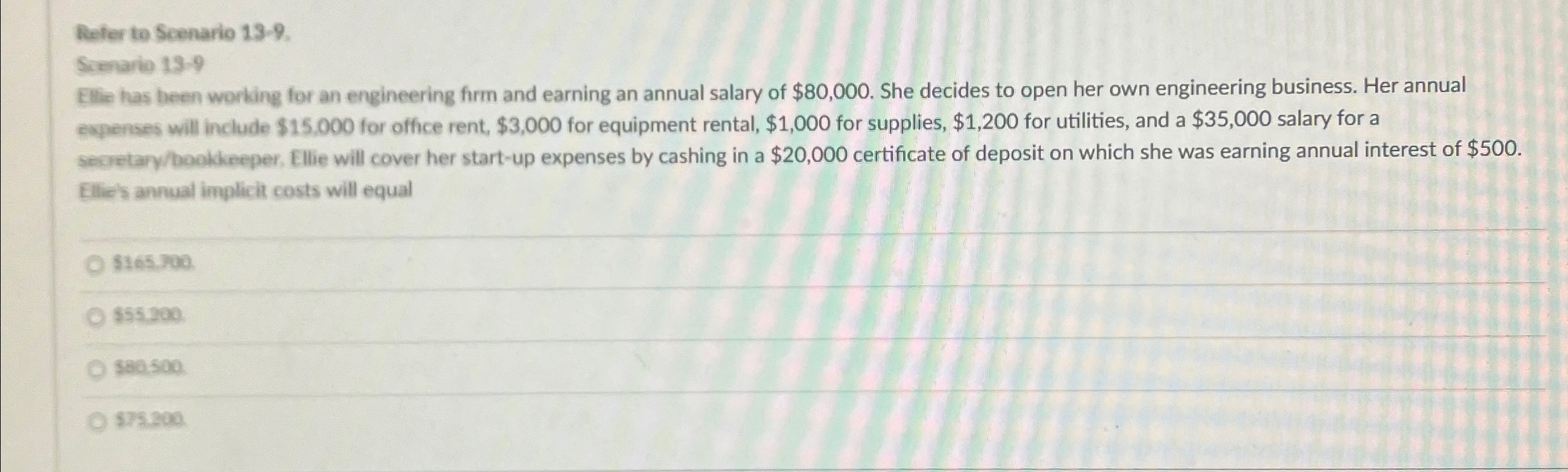 Solved Refer to Scenario 13-9.Scrarto 19 ?Ellie has been | Chegg.com