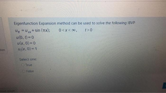 Solved Eigenfunction Expansion method can be used to solve | Chegg.com