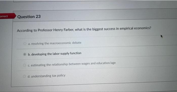 Solved According to Professor Henry Farber, what is the | Chegg.com