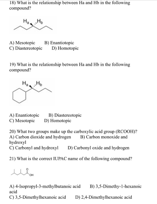 Solved 18) What is the relationship between Ha and Hb in the | Chegg.com