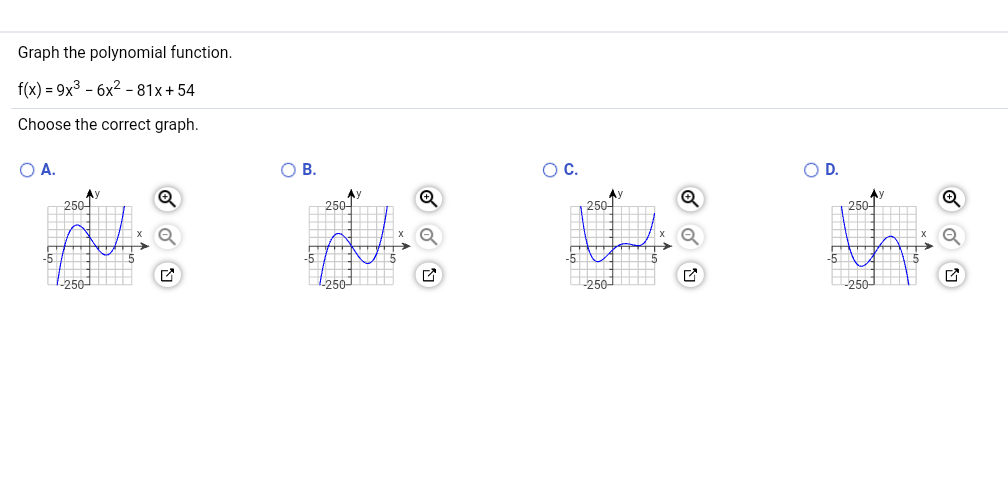 Solved Graph the polynomial function. f(x) = 9x3 - 6x2 - 81x | Chegg.com