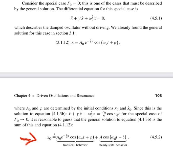 Solved For the damped driven harmonic oscillator, find | Chegg.com