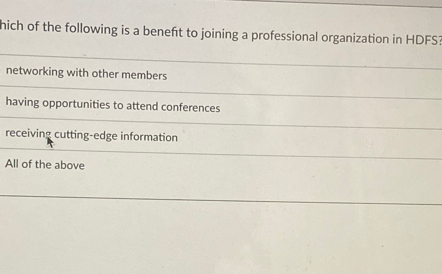 Solved Which of the following is a benefit to joining a | Chegg.com