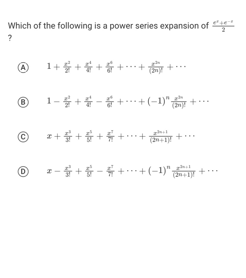 Solved Which of the following is a power series expansion of | Chegg.com