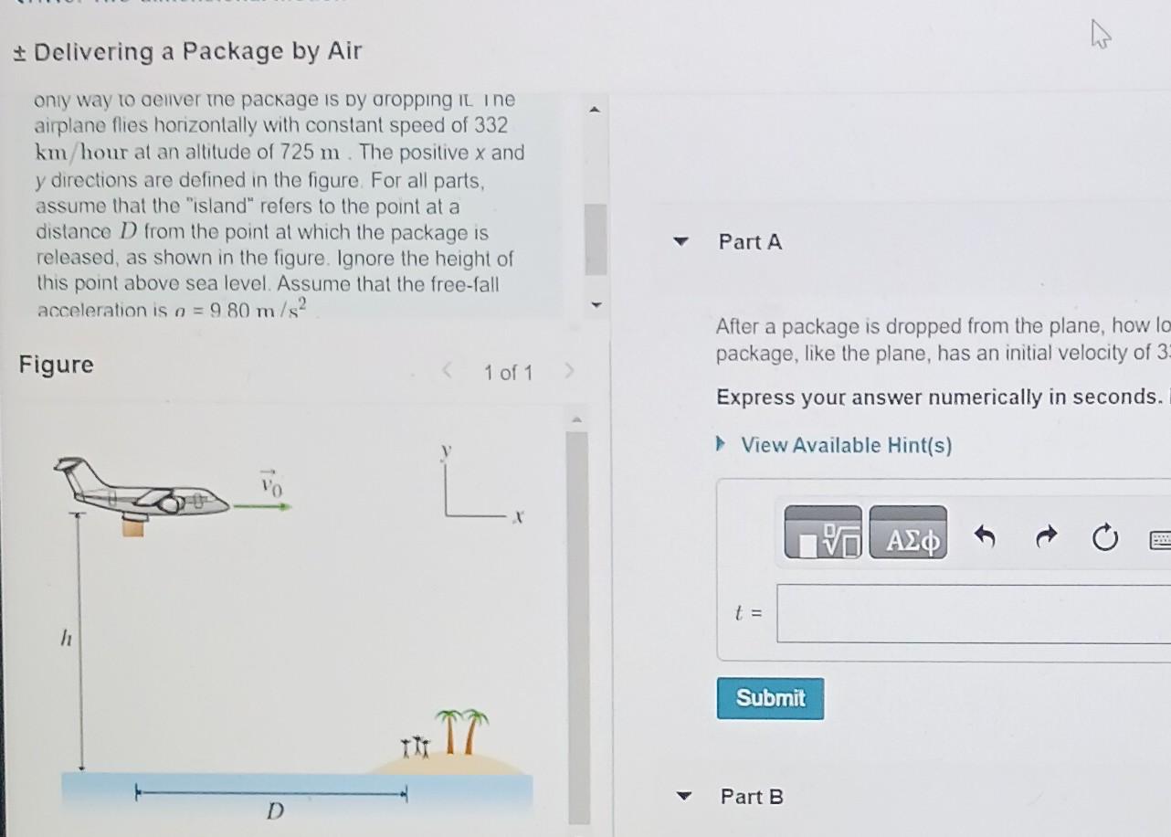 Solved \pm Delivering a Package by Air oniy way to geiver | Chegg.com