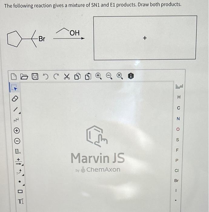 Solved The following reaction gives a mixture of SN1 and E1 | Chegg.com
