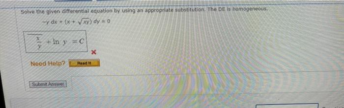 Solved Solve the given differential equation by using an | Chegg.com