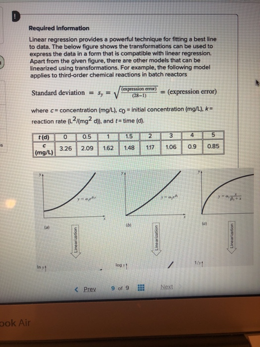 Solved use the linearize model to estimate k and C0 based on | Chegg.com Solved use the linearize model to estimate k and C0 based on | Chegg.com