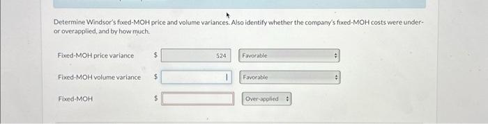 Determine Windsor's fixed-MOH price and volume | Chegg.com