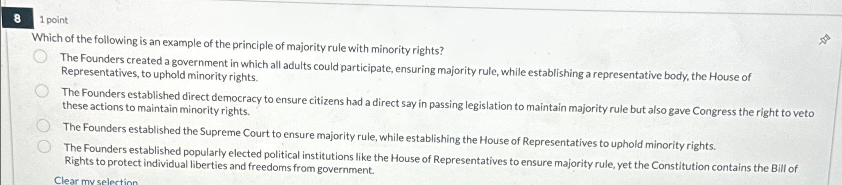 Solved 81 ﻿pointWhich of the following is an example of the | Chegg.com