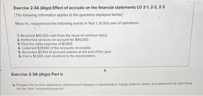 Solved Exercise 2-3A (Algo) Effect of accruals on the | Chegg.com