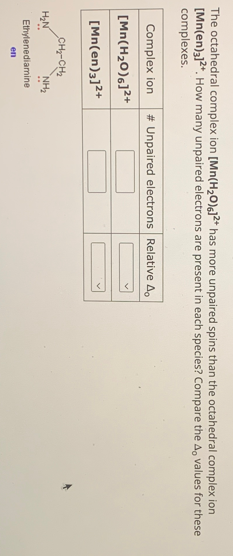Solved The octahedral complex ion [Mn(H2O)6]2+ ﻿has more | Chegg.com