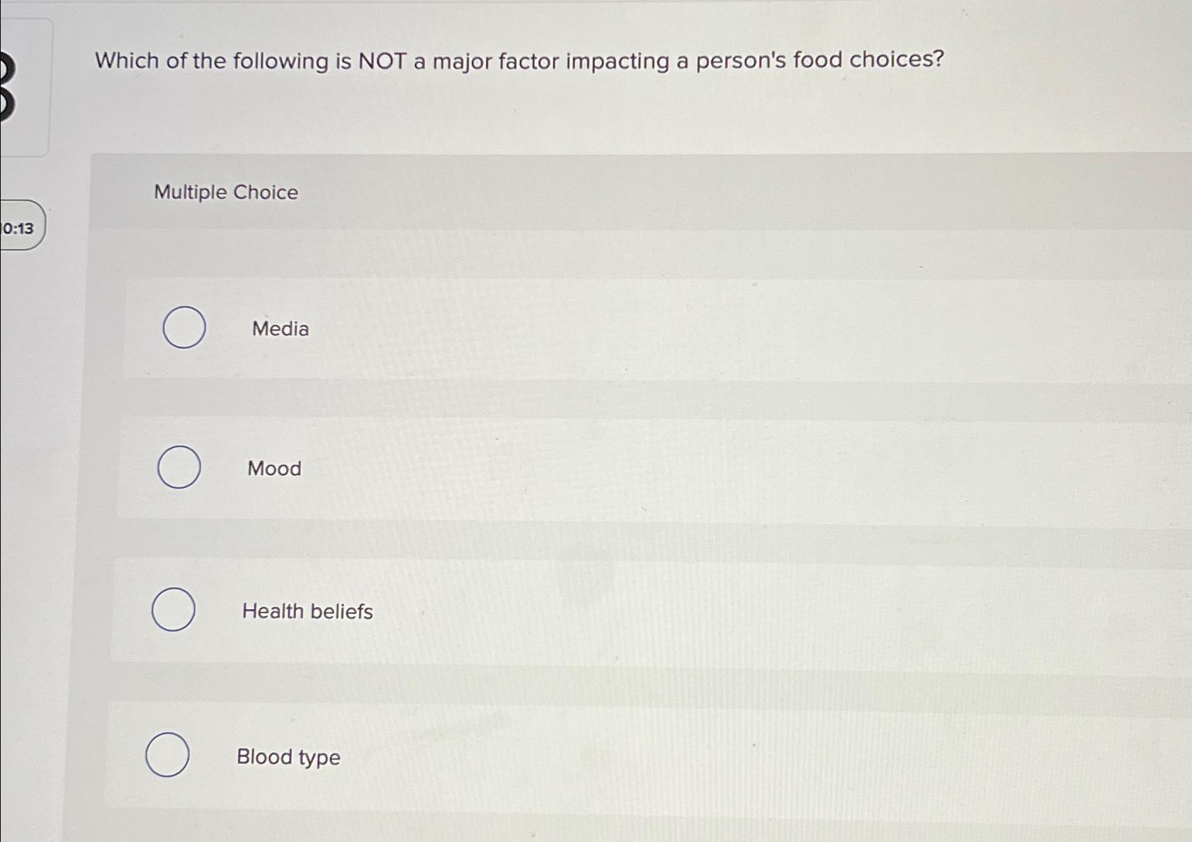 Solved Which of the following is NOT a major factor | Chegg.com