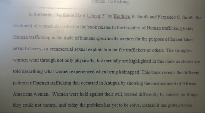 Solved Finally, it may be concluded that human trafficking | Chegg.com