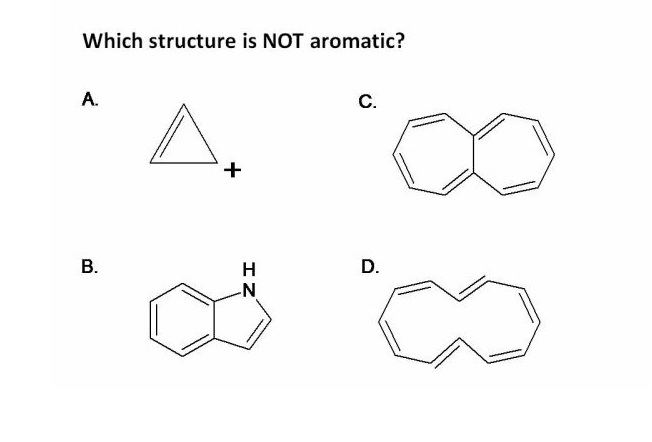 Solved Which structure is NOT aromatic? | Chegg.com