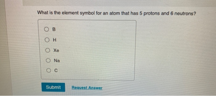 Solved What is the element symbol for an atom that has 5 | Chegg.com