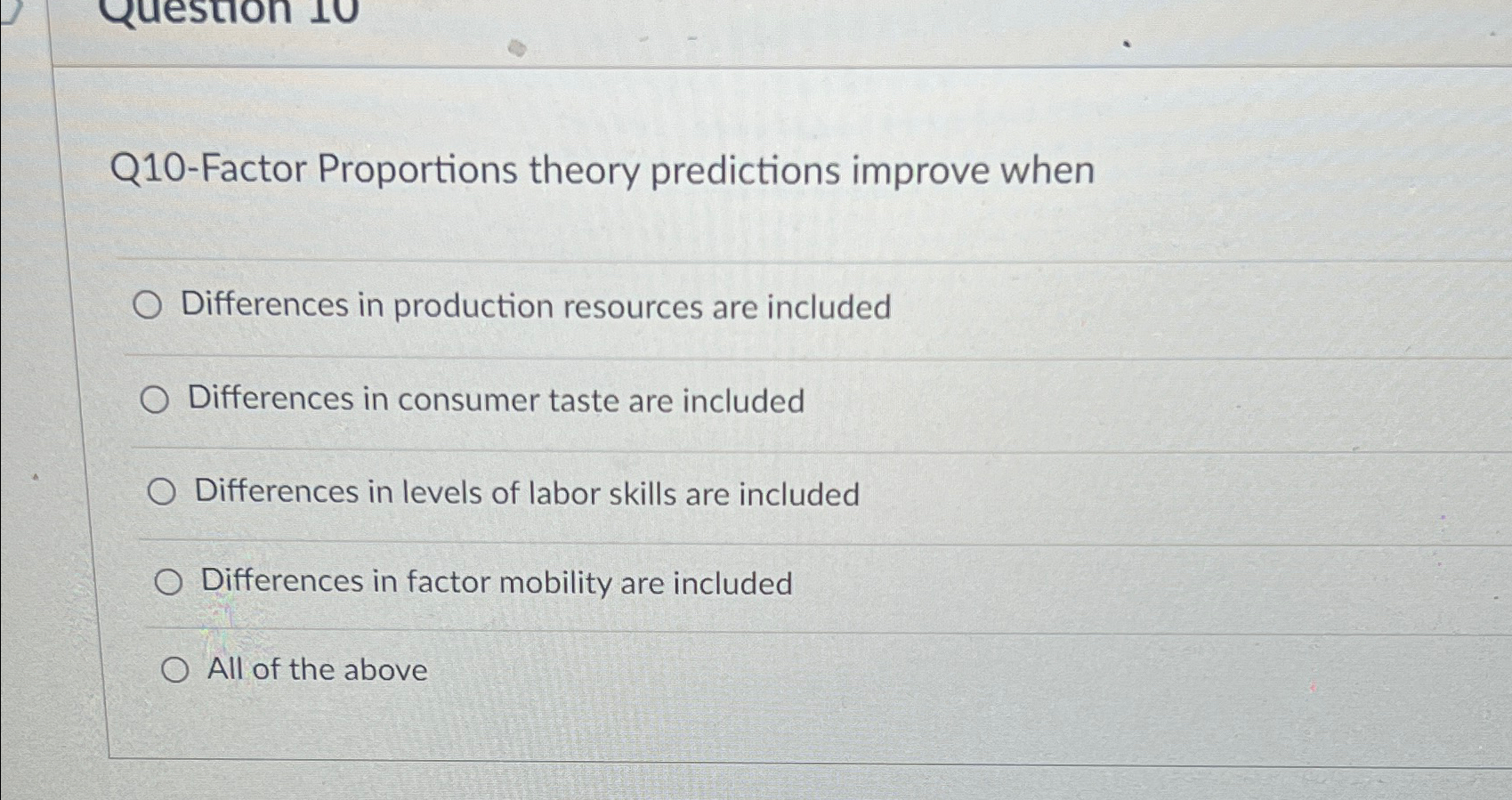 Solved Q10-Factor Proportions theory predictions improve | Chegg.com