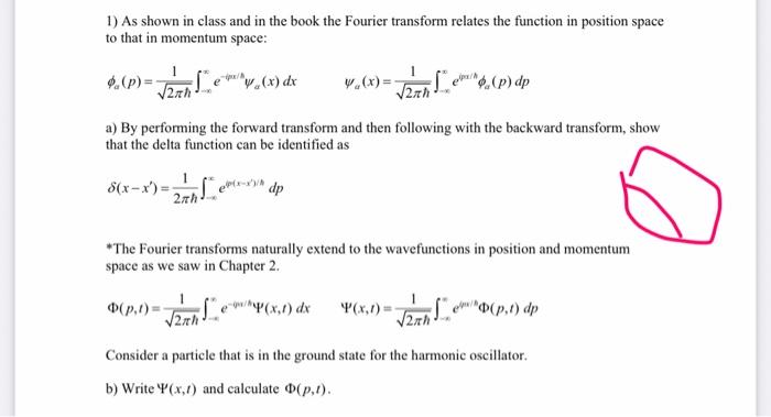 solved-1-as-shown-in-class-and-in-the-book-the-fourier-chegg