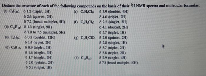 Solved Deduce the structure of each of the following | Chegg.com