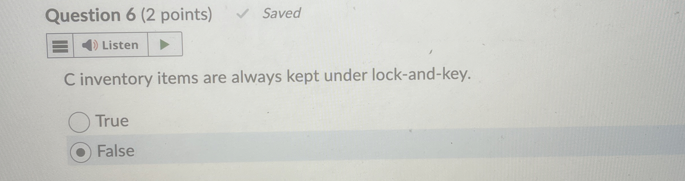 Solved Question 6 (2 points)SavedListeninventory items are | Chegg.com Solved Question 6 (2 points)SavedListeninventory items are | Chegg.com