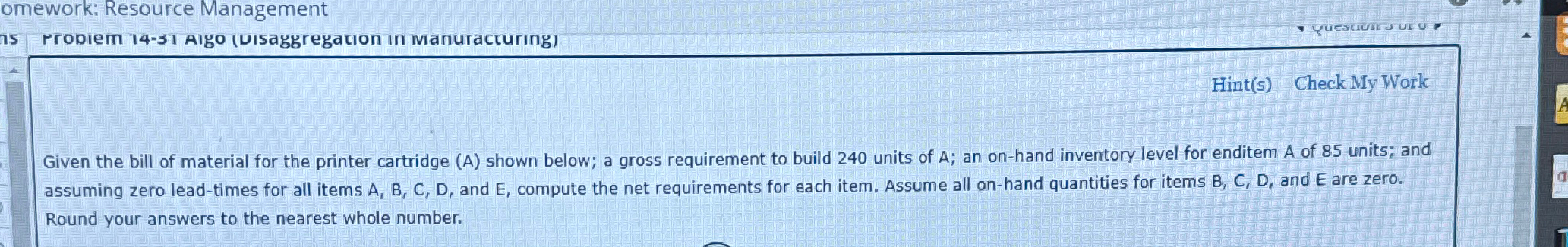 Solved omework: Resource Managementrrodiem 14-s1 ﻿Algo | Chegg.com