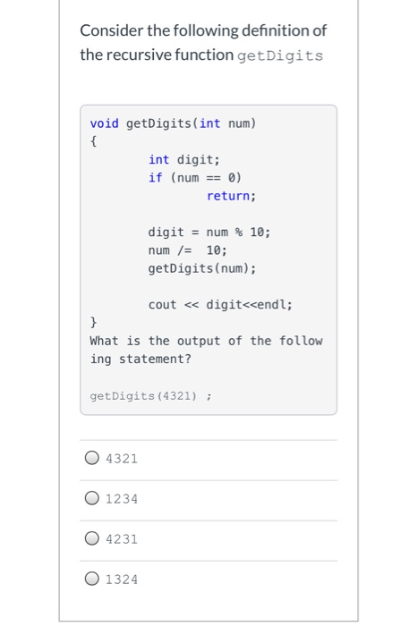 Solved Consider the following definition of the recursive | Chegg.com