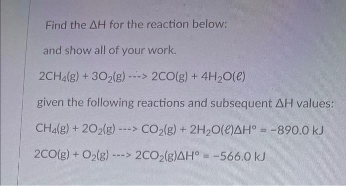 Solved Use the AH, information provided to calculate AHxn | Chegg.com