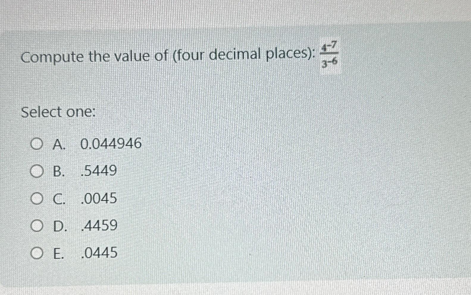 Solved Compute the value of (four decimal places): | Chegg.com