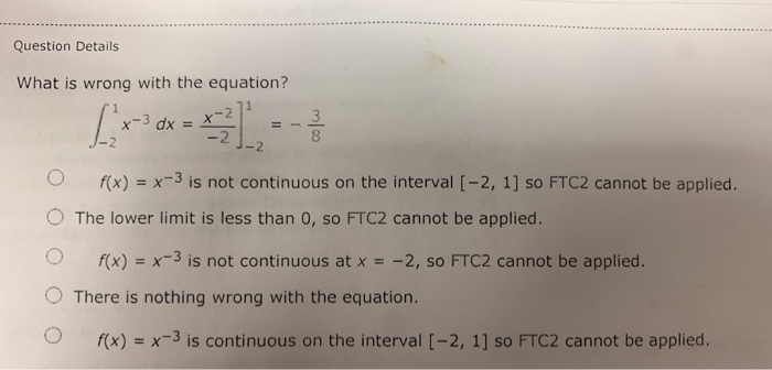 Solved Question Details What is wrong with the equation? | Chegg.com