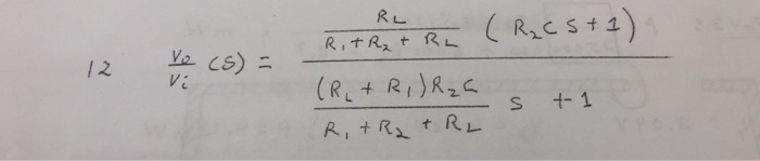 Solved 12. Derive the requested transfer function for the | Chegg.com