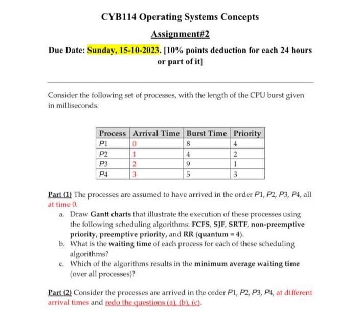 Solved Due Date: Sunday, 15-10-2023. [10% points deduction | Chegg.com