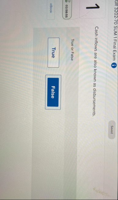 Solved GR 3202-70 ﻿SUM 1 ﻿Final Exam i 102:58:55eBookCash | Chegg.com