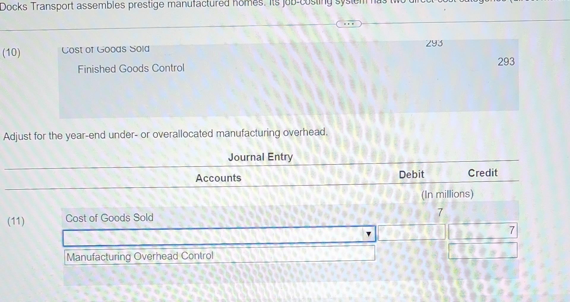 Solved Docks Transport assembles prestige manufactured | Chegg.com