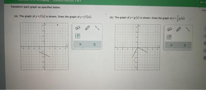 Solved Transform each graph as specified below. (a) The | Chegg.com