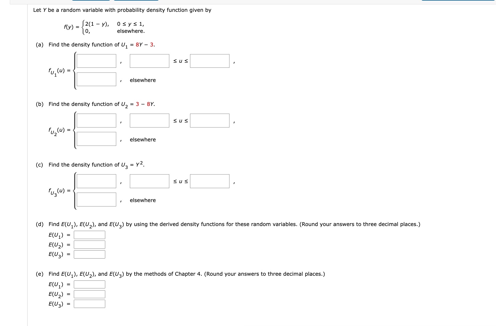 Solved Let Y ﻿be a random variable with probability density | Chegg.com