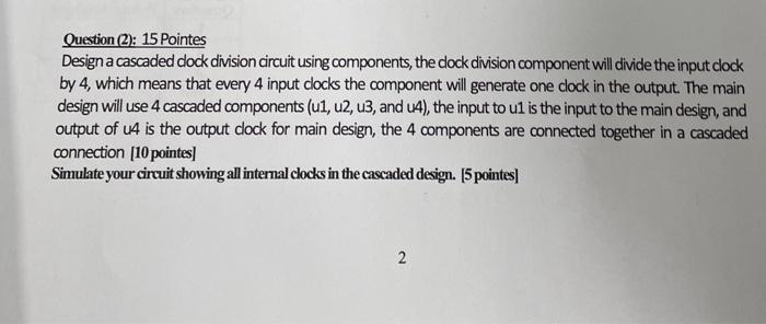 Solved Question (2): 15 Pointes Design a cascaded dock | Chegg.com
