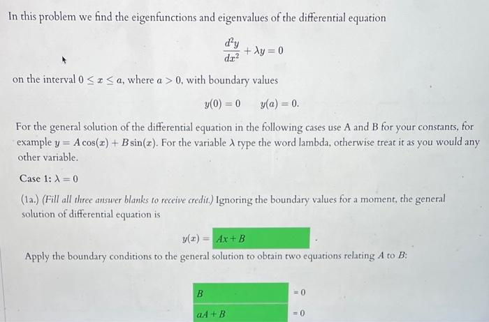 Solved In this problem we find the eigenfunctions and | Chegg.com