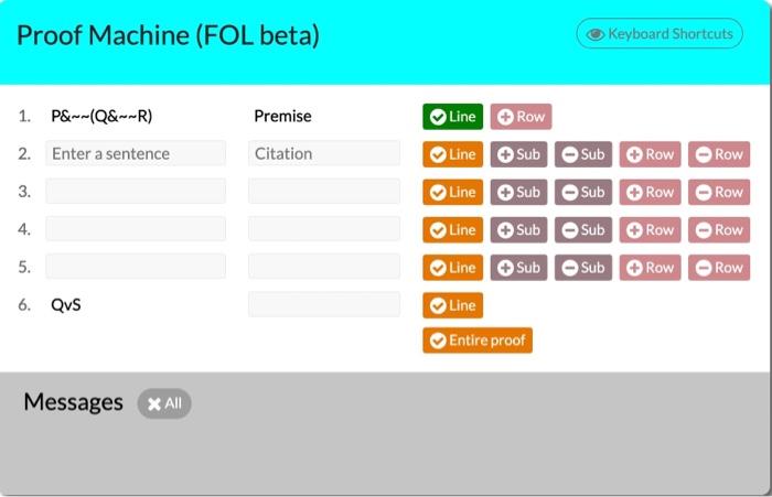 Proof Machine (FOL beta) 6. QvS Keyboard Shortcuts | Chegg.com