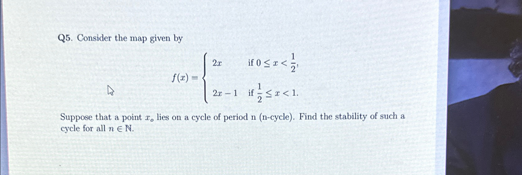 Solved Q5. ﻿Consider the map given | Chegg.com
