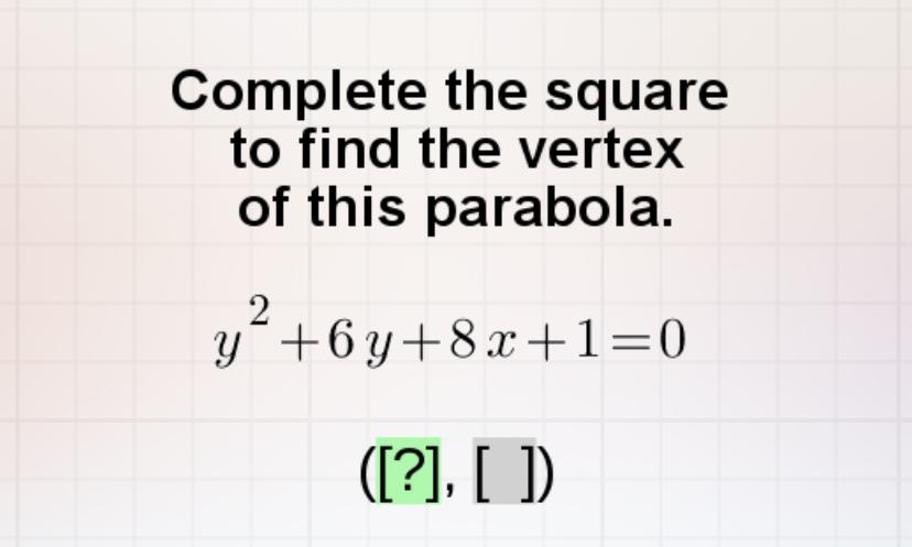 Solved Complete the square to find the vertex of this | Chegg.com