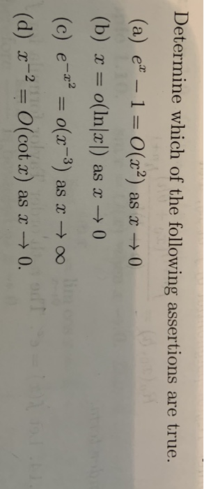 Solved Determine which of the following assertions are true. | Chegg.com