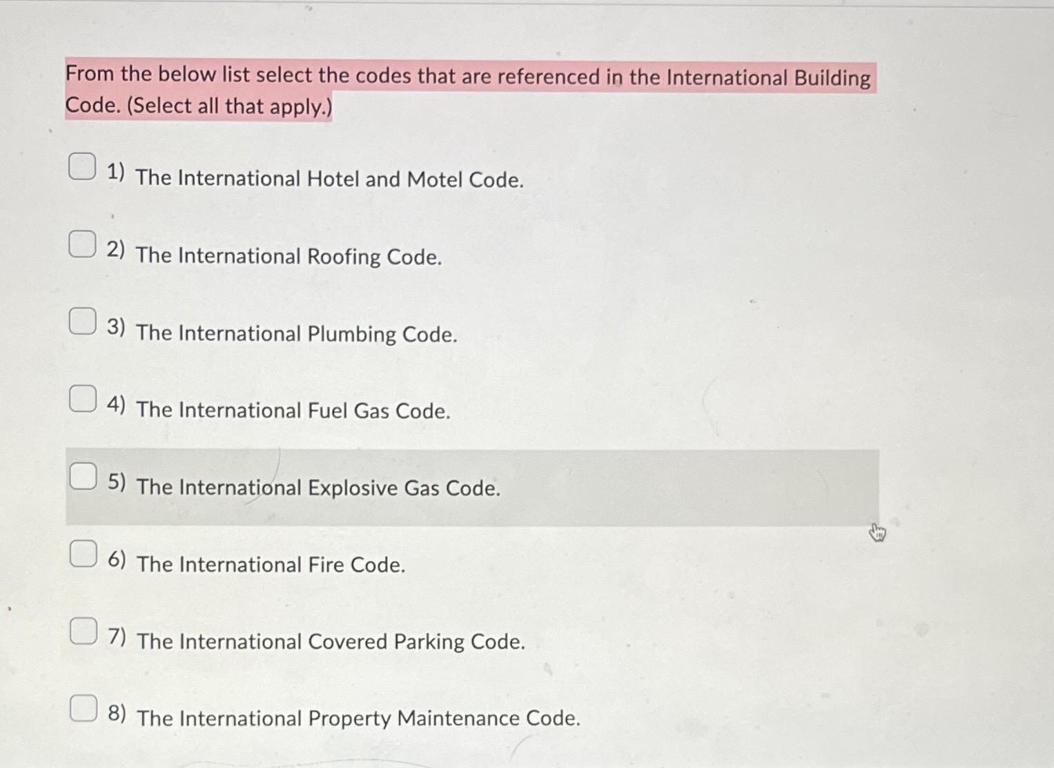 Solved From the below list select the codes that are | Chegg.com