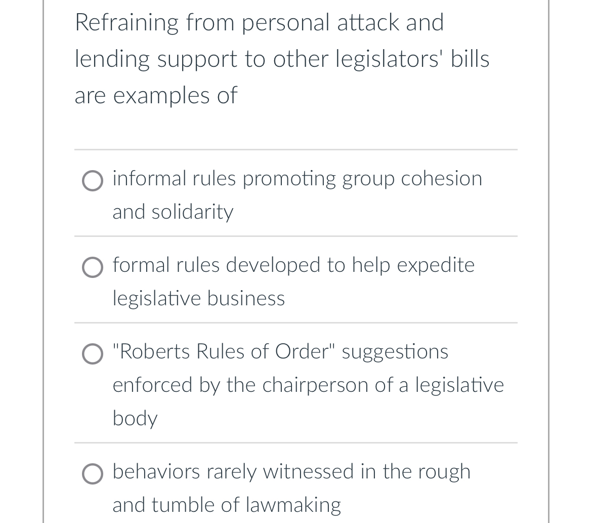 Solved Refraining from personal attack and lending support | Chegg.com