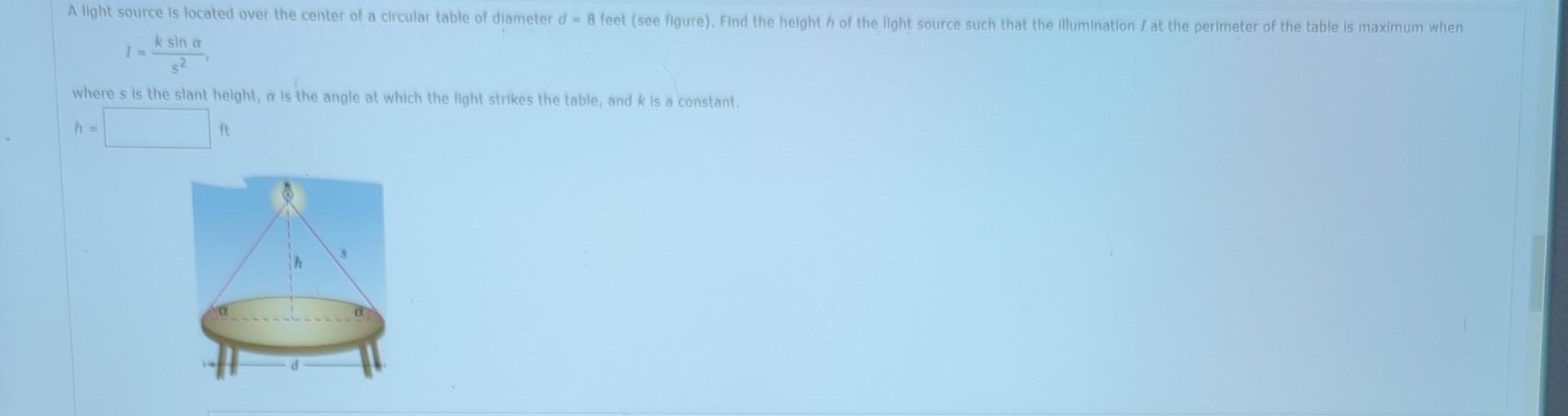 Solved A light source is located over the center of a | Chegg.com