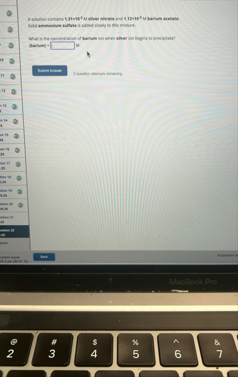 Solved A solution contains 1.31×10-2M ﻿silver nitrate and | Chegg.com