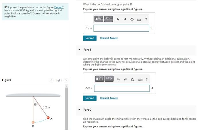 Solved IP Suppose the pendulum bob in the figure(Figure 1) | Chegg.com